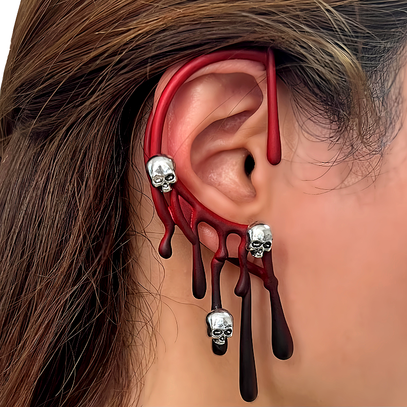Halloween 14K Gold-Plated Skull Ear Cuffs ( 1 PCS ) – Milaniss Store™